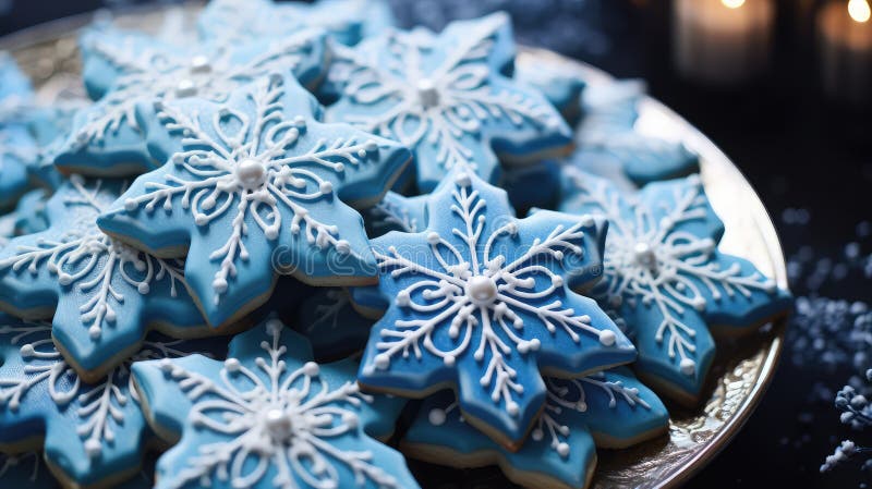 Elegant blue cookie stock illustration. Illustration of warm - 375592994