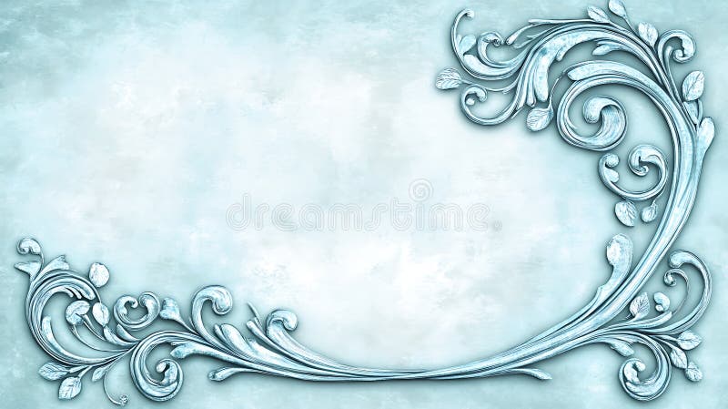 Elegant Blue Floral Design Frame Background Stock Illustration ...