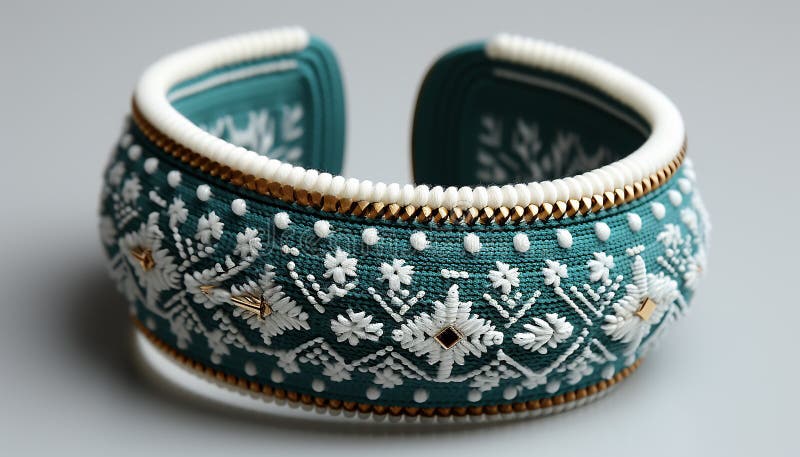 Elegant Blue Garment, Embroidered with Ornate Indigenous Culture ...