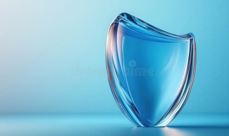 Elegant Blue Glass Vase with Smooth Curves and Reflective Surface Stock ...