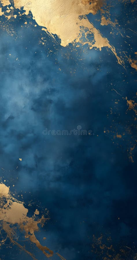 Elegant Blue and Gold Abstract Texture with Artistic Splashes Stock ...