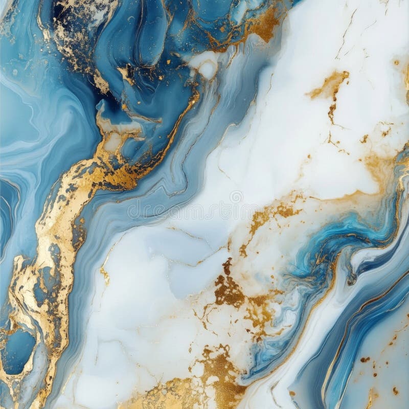 Elegant Blue and Gold Marble Texture with Fluid Patterns Stock Photo ...