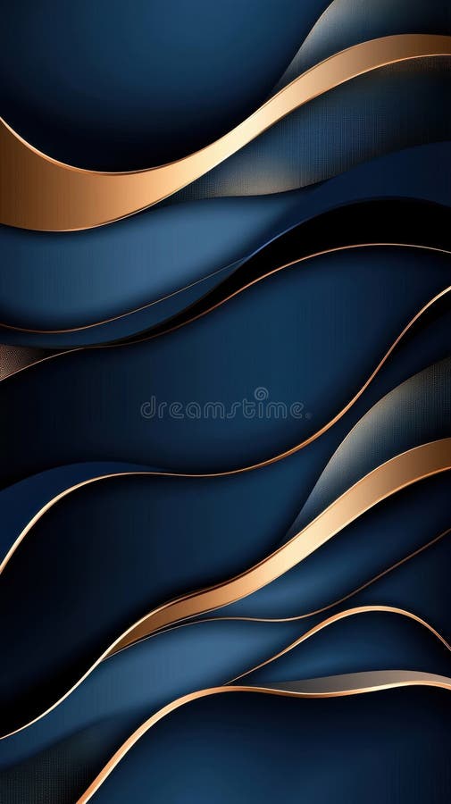 Elegant Blue and Gold Wave Design Stock Photo - Image of texture, fluid ...