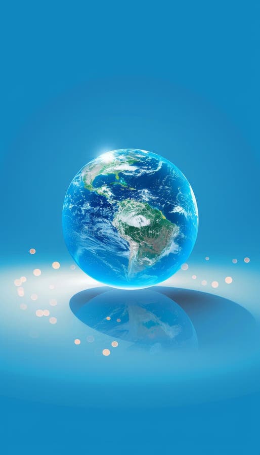 Elegant Blue Gradient Background with Earth and Warm Horizon Lights ...