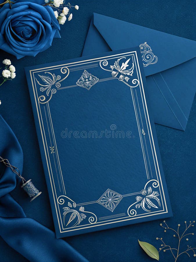 Wedding Invitation Card Blue Background Design Wedding Blue Invitation