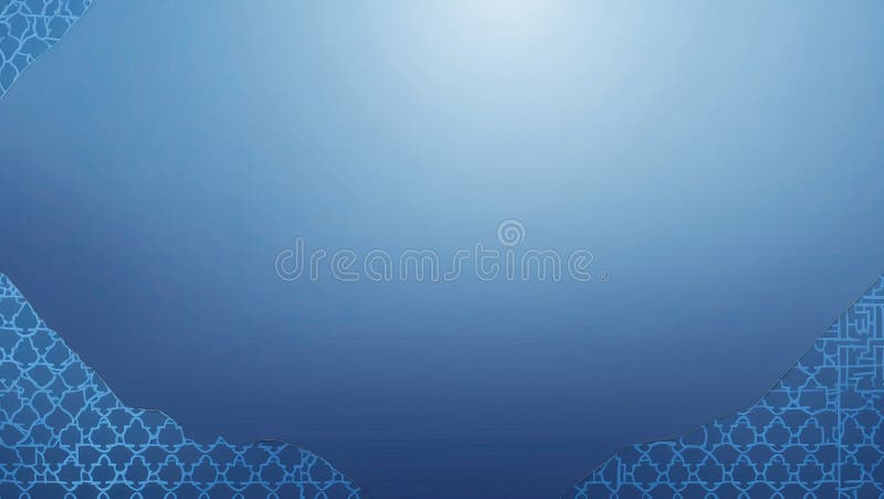 Elegant Blue Islamic Background with Geometric Border for Ramadan and ...