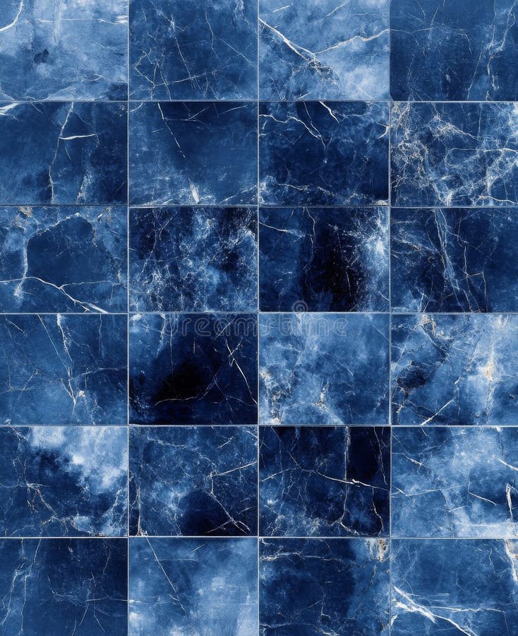 Elegant Blue Marble Tiles with Intricate Veins and Rich Patterns Stock Photo - Image of mosaic ...