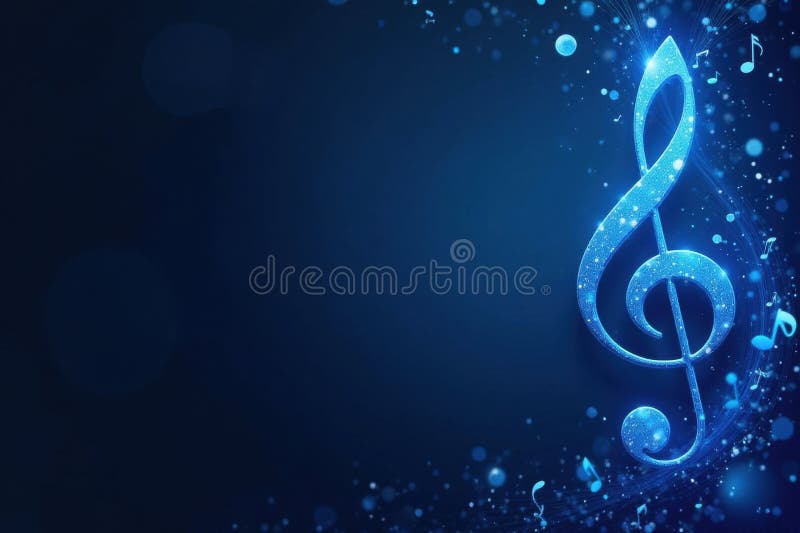Elegant Blue Musical Notes Key Border, Musical Clef Divider, Texture ...