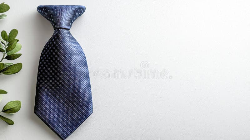 Elegant Blue Patterned Tie with a Minimal Background and Leaf De Stock ...