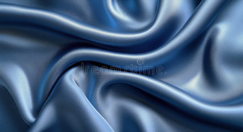 Elegant Blue Satin Fabric Draped Smoothly on a Surface, Creating Soft ...