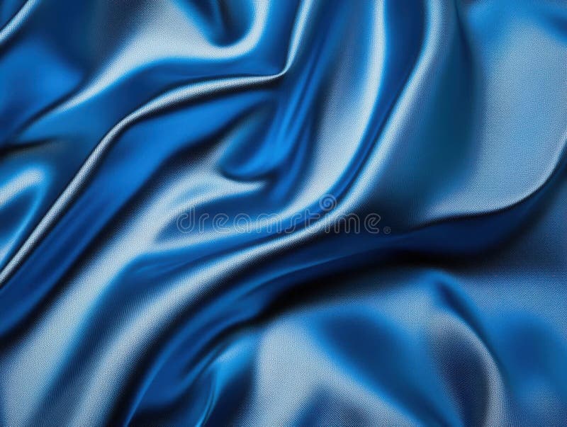 Elegant Blue Satin Fabric Draped with Soft Curves Stock Illustration ...