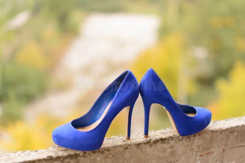 Elegant Blue Shoes stock image. Image of love, female - 38063147