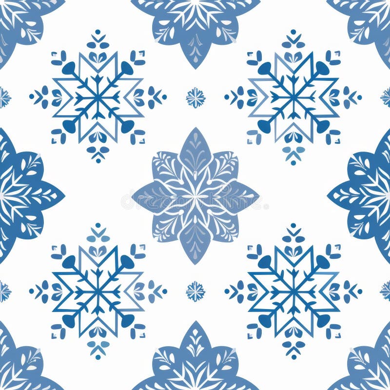 Elegant Blue Snowflake Pattern Background for Winter Design Stock Image ...