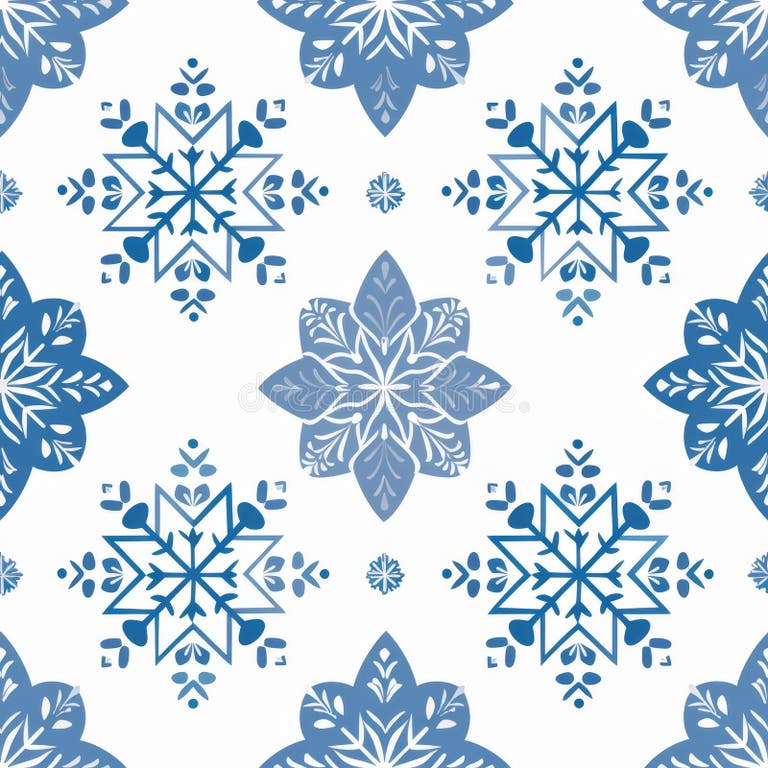 Elegant Blue Snowflake Pattern Background for Winter Design Stock Image ...
