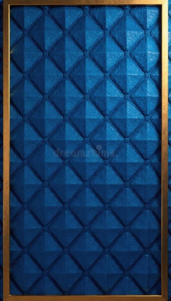 Elegant Blue Triangle Pattern on Gold Frame Background, Frame, Stylish ...