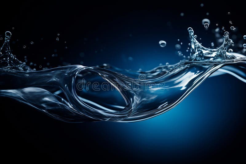 Elegant Blue Water Splash stock photo. Image of generated - 301812112