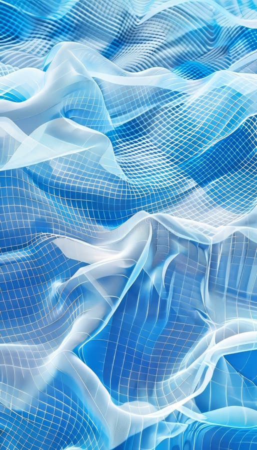 Elegant Blue Wave Grid Background Showcasing a Blend of Shades and ...
