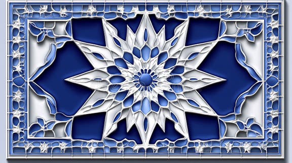 Elegant Blue and White Starburst Design Tile Pattern Perfect for Decor ...