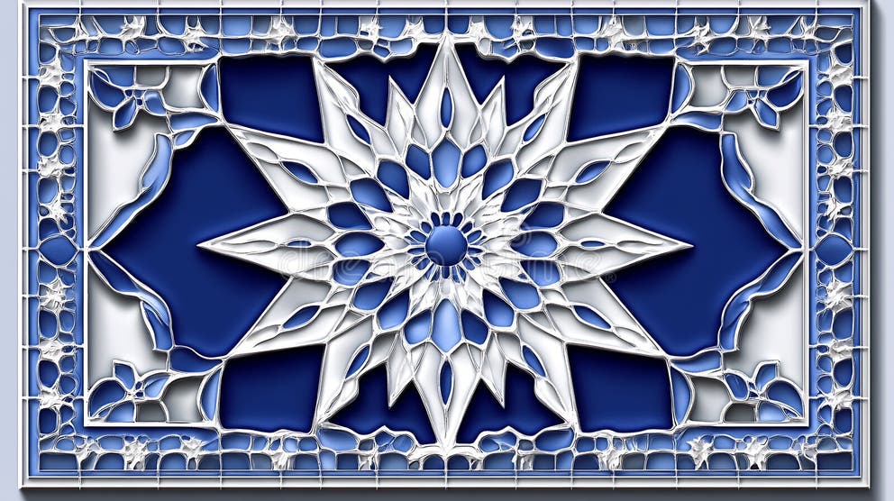 Elegant Blue and White Starburst Design Tile Pattern Perfect for Decor ...