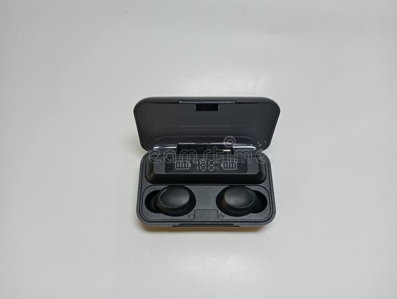 Elegant Bluetooth Headset in Black with an Attractive Design Stock ...