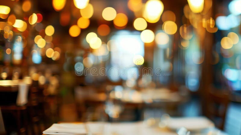 Elegant Blurred Italian Restaurant Interior with Warm Colors and Soft ...