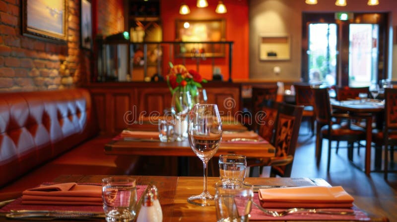 Elegant Blurred Italian Restaurant Interior with Warm Colors and Soft ...