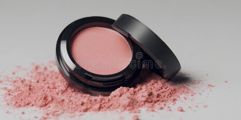 The Elegant Blush Compact with Soft Pink Powder on a Clean Background ...