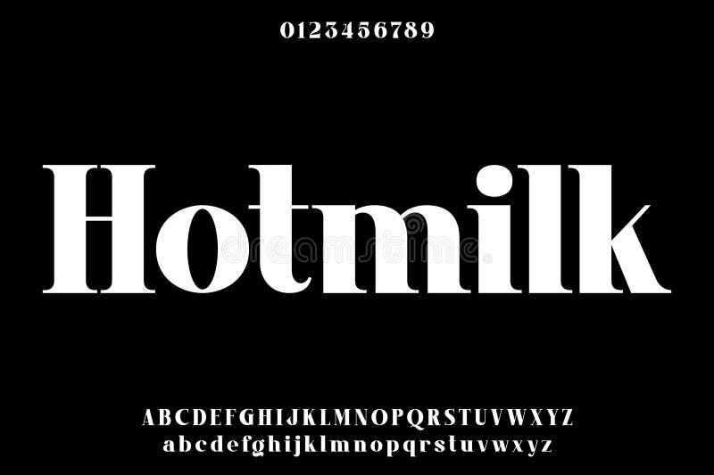 Elegant Bold Serif Display Font Vector Illustration with Lowercase and ...