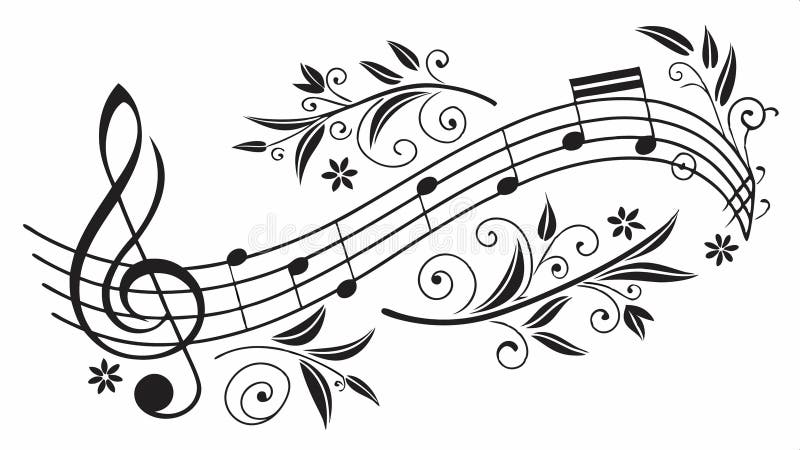 Musical Notes and Floral Border, Melody, Music, Nature, Decorative ...