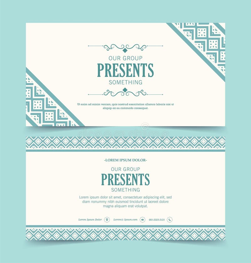Elegant Border Pattern Business Card Design Stock Vector - Illustration ...