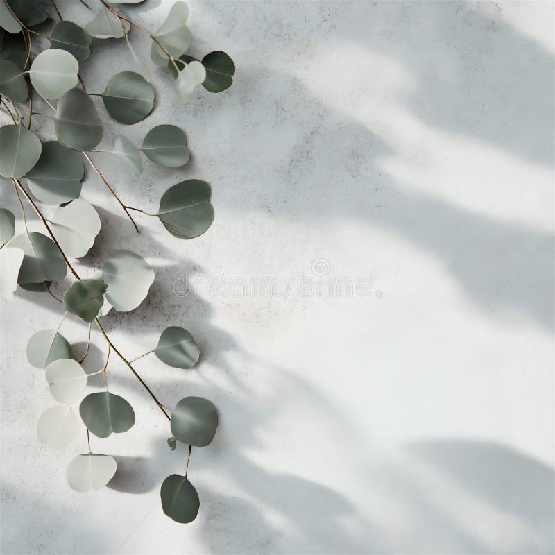 Minimalist Botanical Design with Eucalyptus and Rosemary Stock ...
