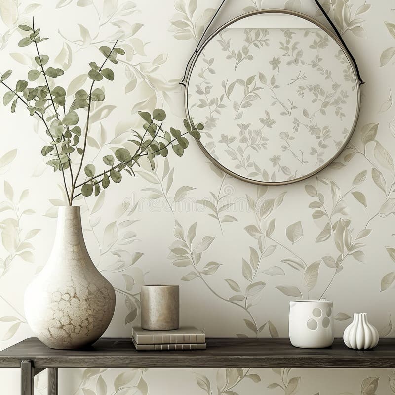 Elegant Botanical Decor Featuring a Minimalist Pattern Stock ...