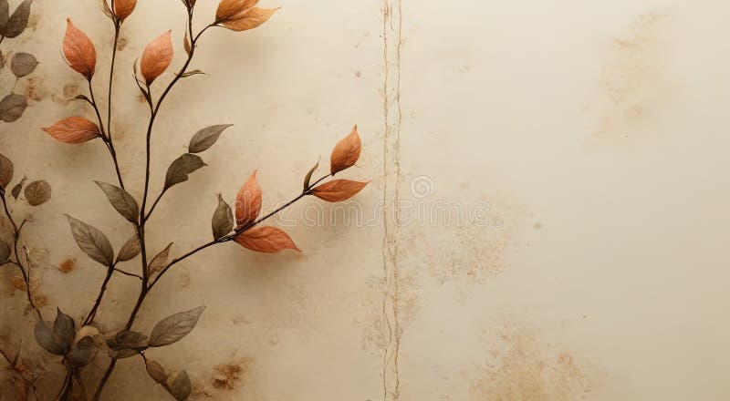 Elegant Botanical Illustration of Leaves on a Subtle Background Stock ...