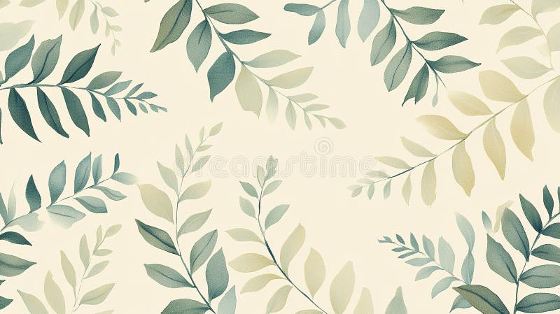 Elegant Botanical Leaves Pattern on a Light Background Stock ...
