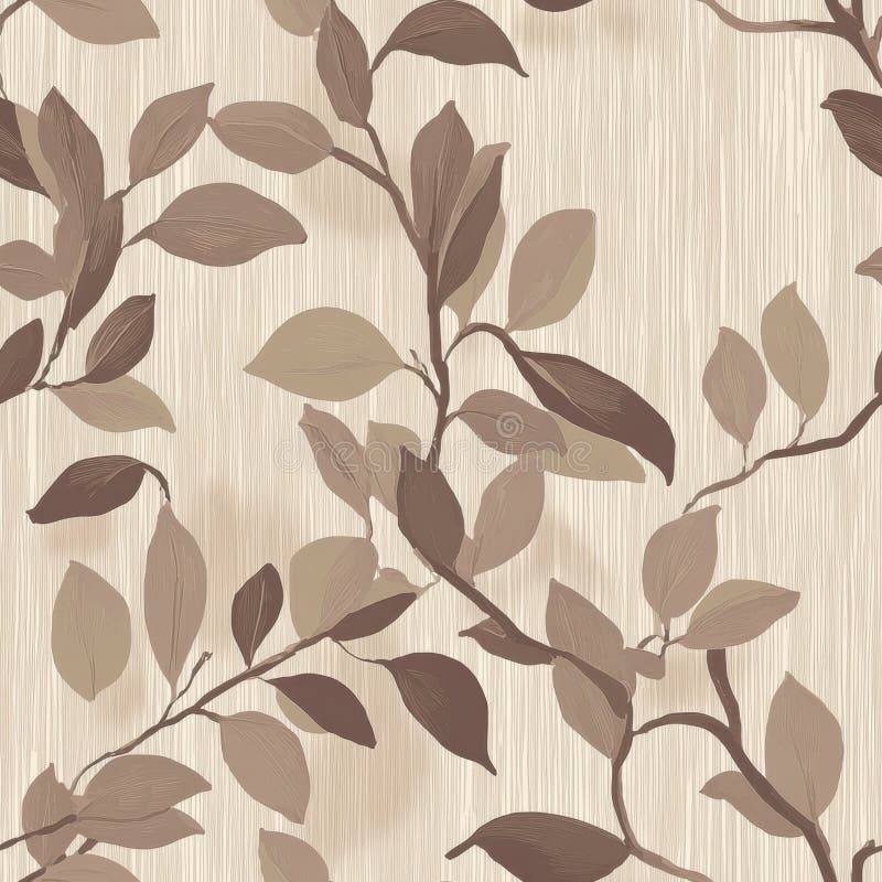 Elegant Botanical Wallpaper Design with Neutral Tones Stock Photo ...