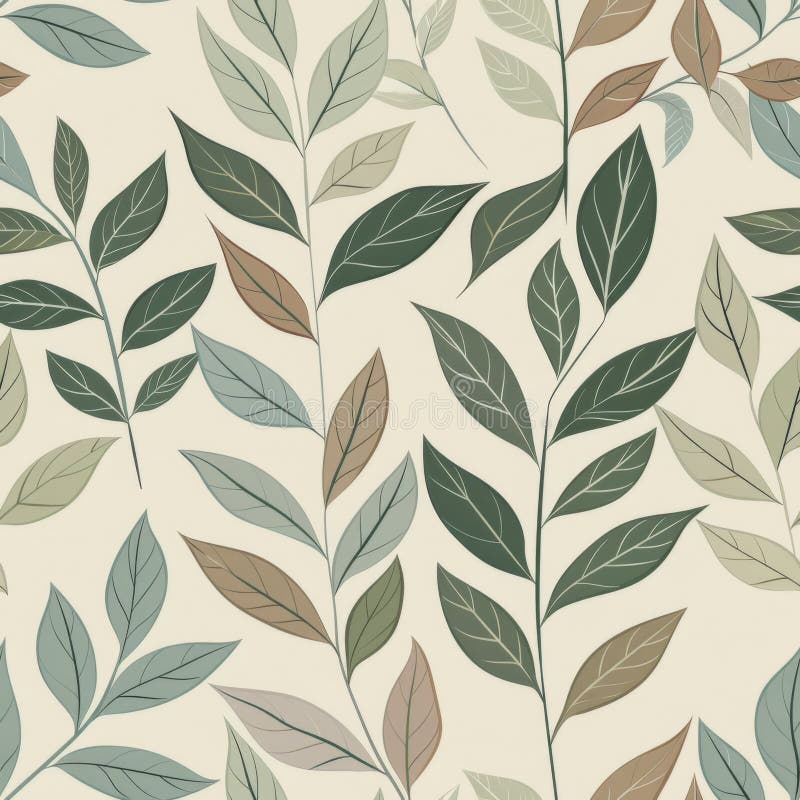 Elegant Botanical Wallpaper Design with Stylish Leaves Pattern Stock ...