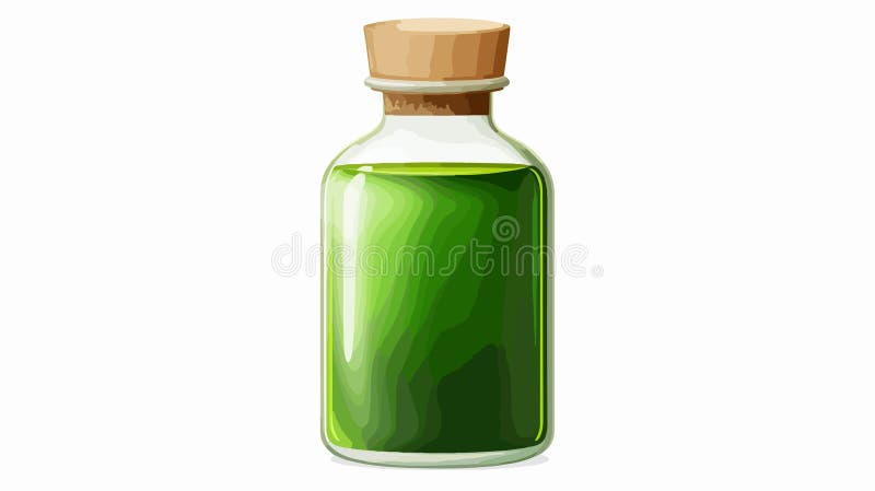Elegant Bottle of Green Elixir - Vector Illustration for Various ...