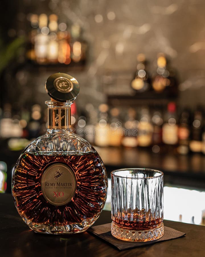Elegant Bottle of Remy Martin XO at the Bar Editorial Stock Image ...