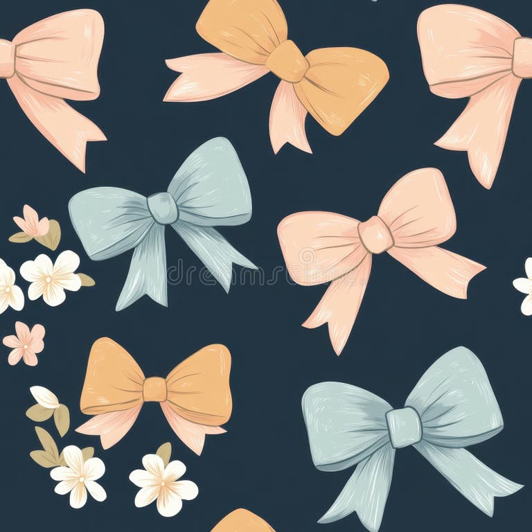 Elegant Bow and Floral Pattern Design for Chic Backgrounds Stock Photo ...