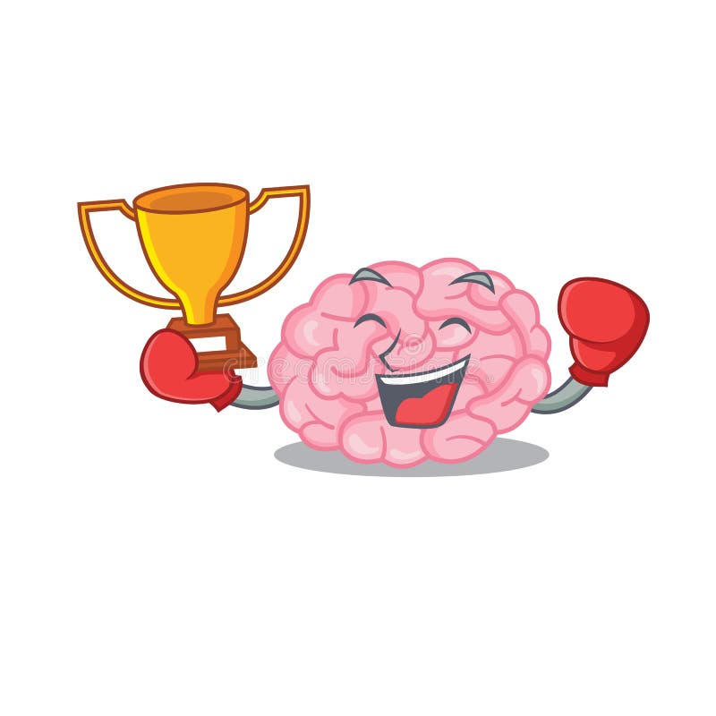 An Elegant Boxing Winner of Human Brain Mascot Design Style Stock ...