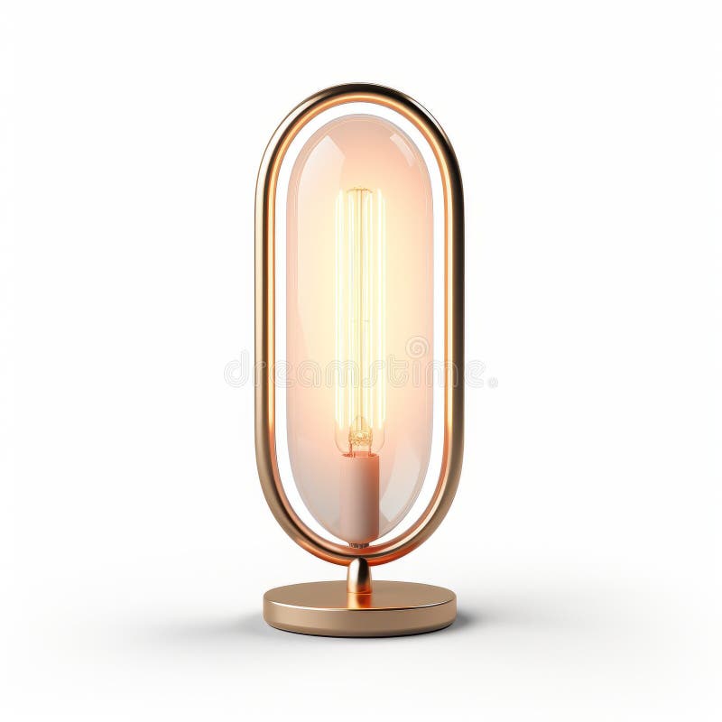 Elegant Brass Lamp with Oval Frame - Realistic Hyper-detailed Rendering ...