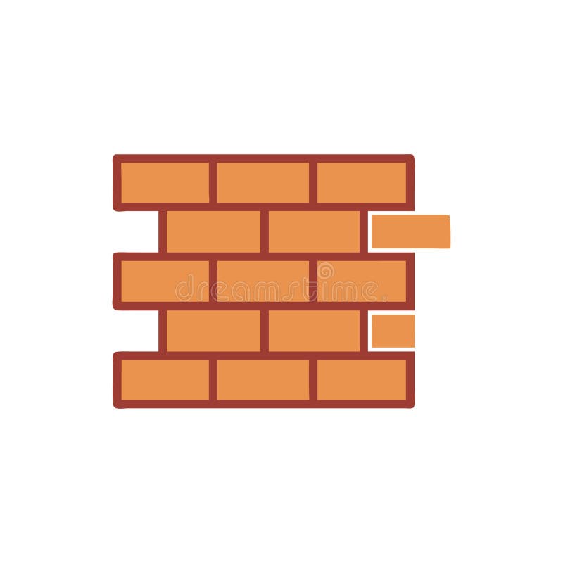 Elegant Brick Wall Icon for Construction Use Stock Illustration ...