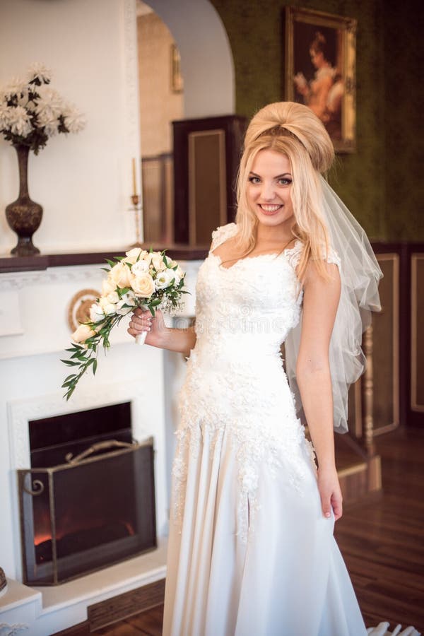 Elegant Bride in Wedding Day Stock Image - Image of caucasian ...