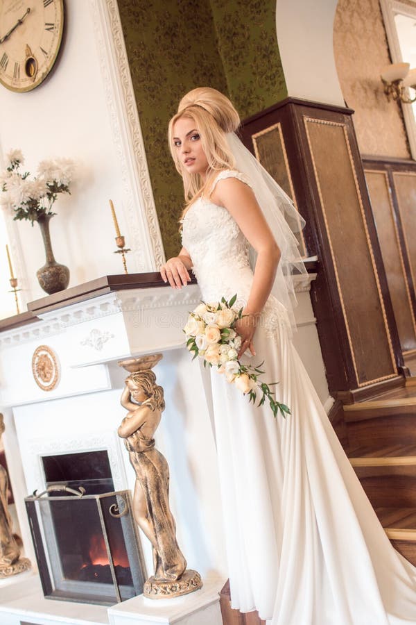 Elegant Bride in Wedding Day Stock Image - Image of beautiful, love ...