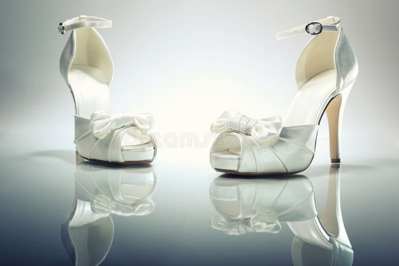 Elegant Brides white shoes stock image. Image of clothing - 34635207