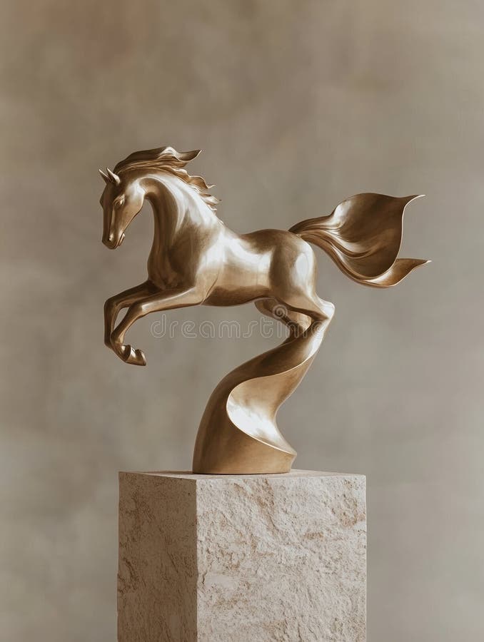 Elegant Bronze Horse Sculpture for Interior Design and Decoration Stock ...