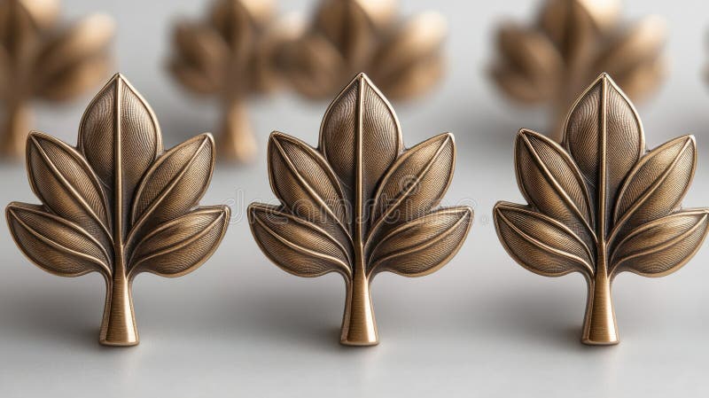Elegant Bronze Leaf Drawer Knobs Stock Illustration - Illustration of ...
