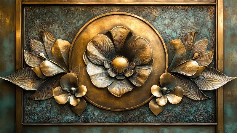 Elegant Bronze Wall Panel with Art Deco Design Stock Image - Image of ...