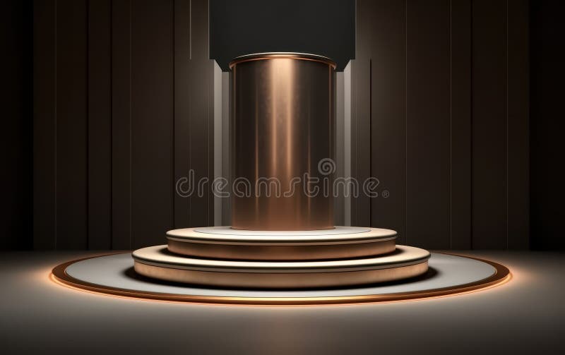 Elegant Bronze and White Circular Display Stand. Created by Generative ...