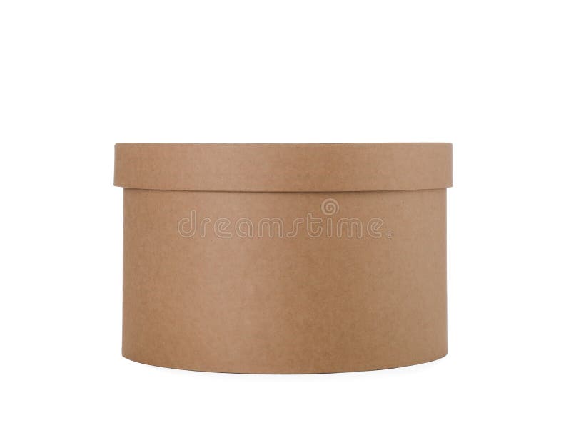 Elegant Brown Gift Box Isolated on White Stock Image - Image of ...